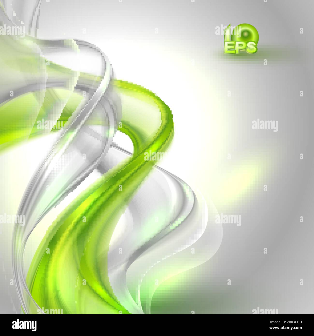 Abstract gray waving background with green element Stock Vector Image ...