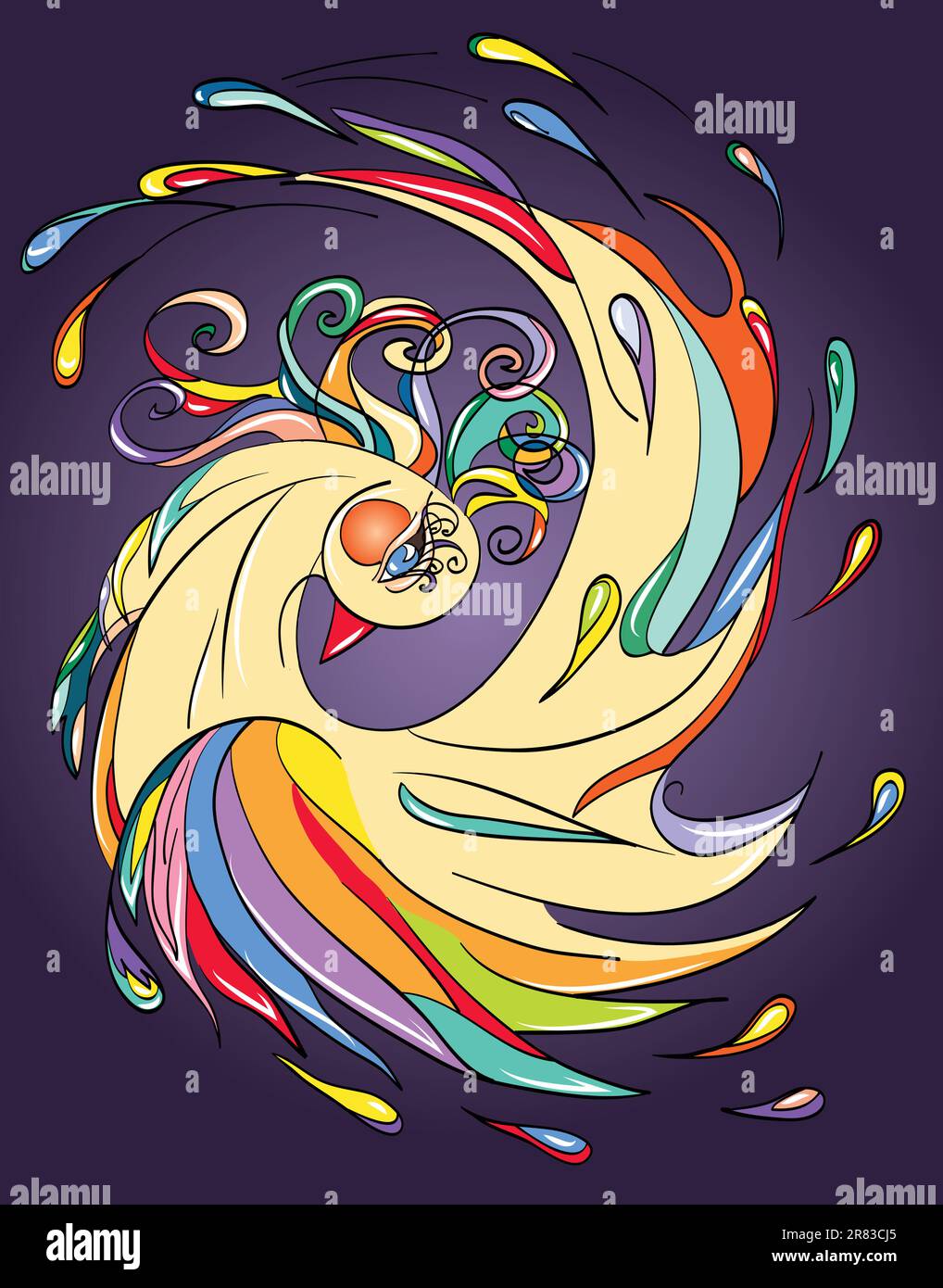 bright illustration of a golden lucky bird Stock Vector Image & Art - Alamy