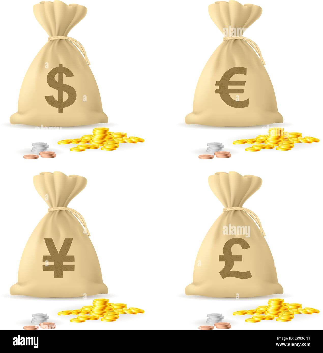 Full money bags Stock Vector Images - Alamy