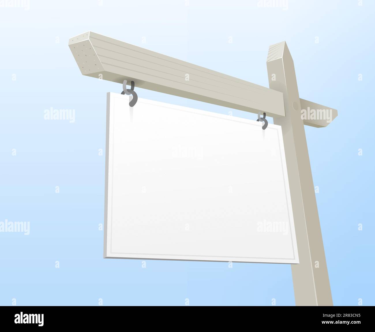 Vector Illustration of White Blank Property Offer Sign Stock Vector ...