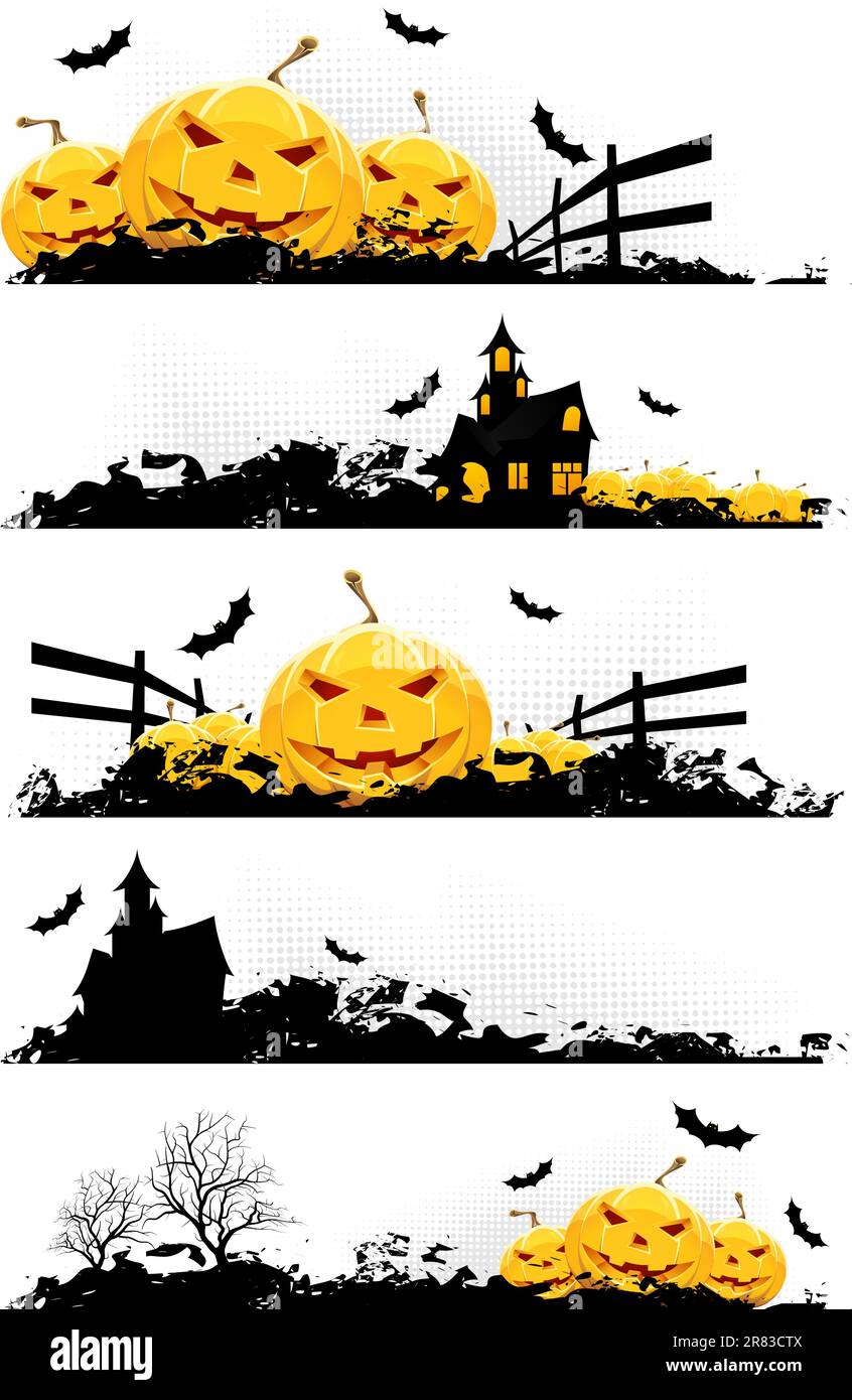 Cute pumpkin halloween banner orange color Stock Vector Images - Alamy