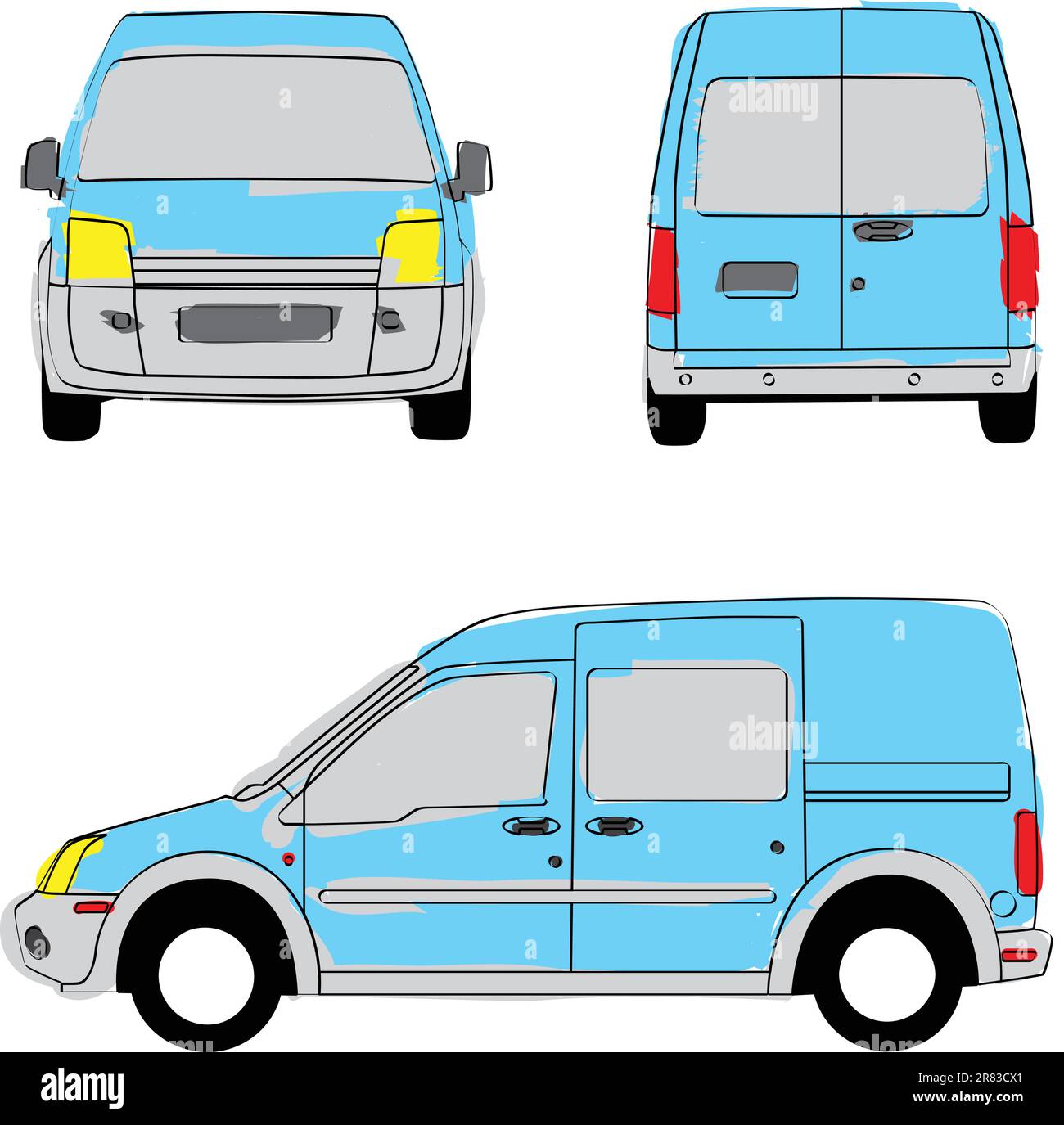 Delivery van line illustration Stock Vector Image & Art - Alamy