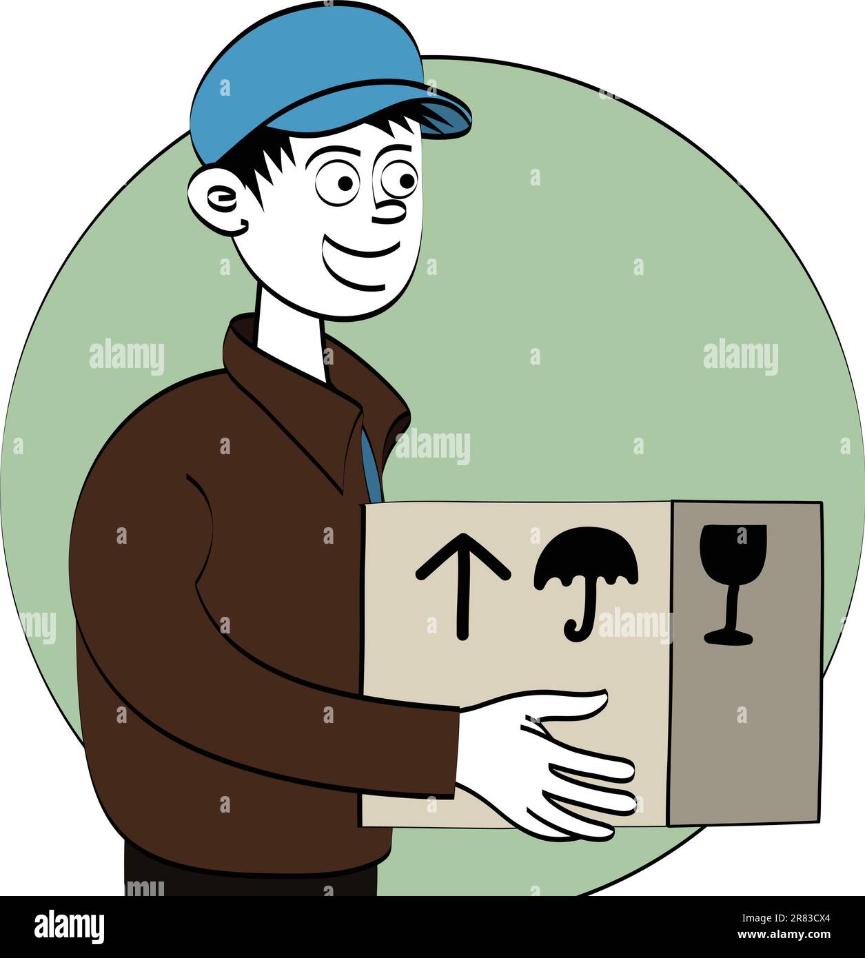 Boy with package Stock Vector Images - Alamy