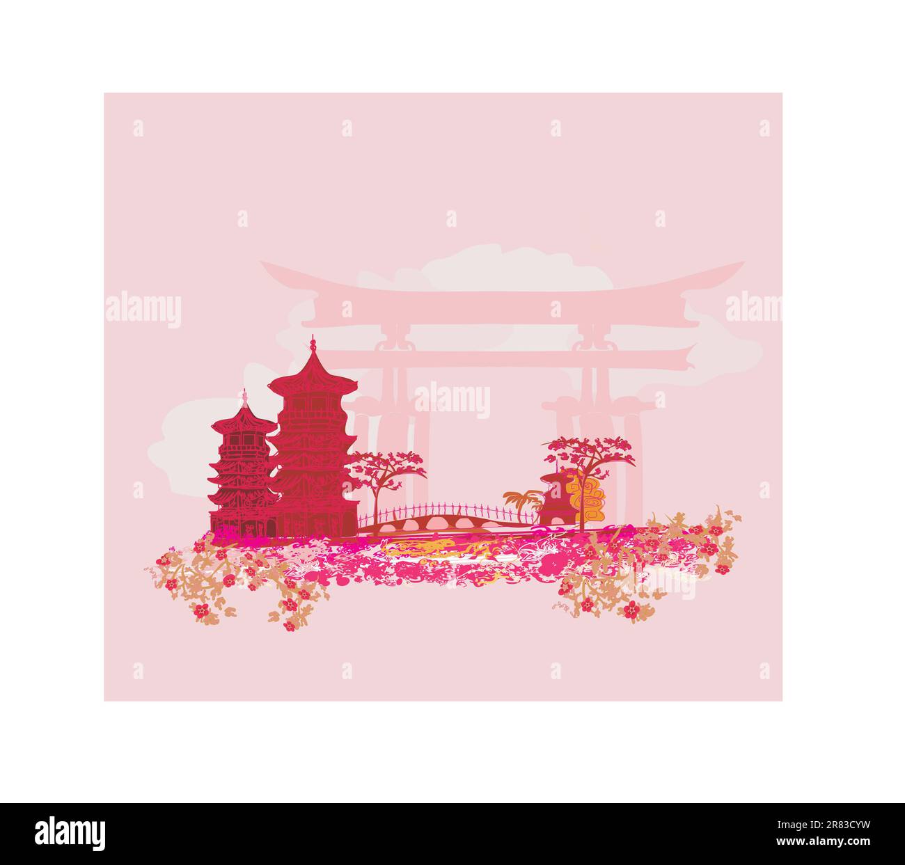 old paper with Asian Landscape Stock Vector Image & Art - Alamy