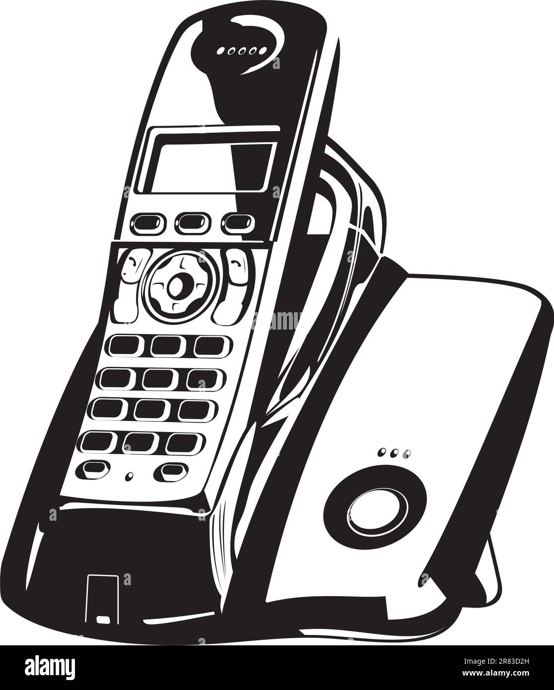 Vector black and white illustration of phone Stock Vector Image & Art ...