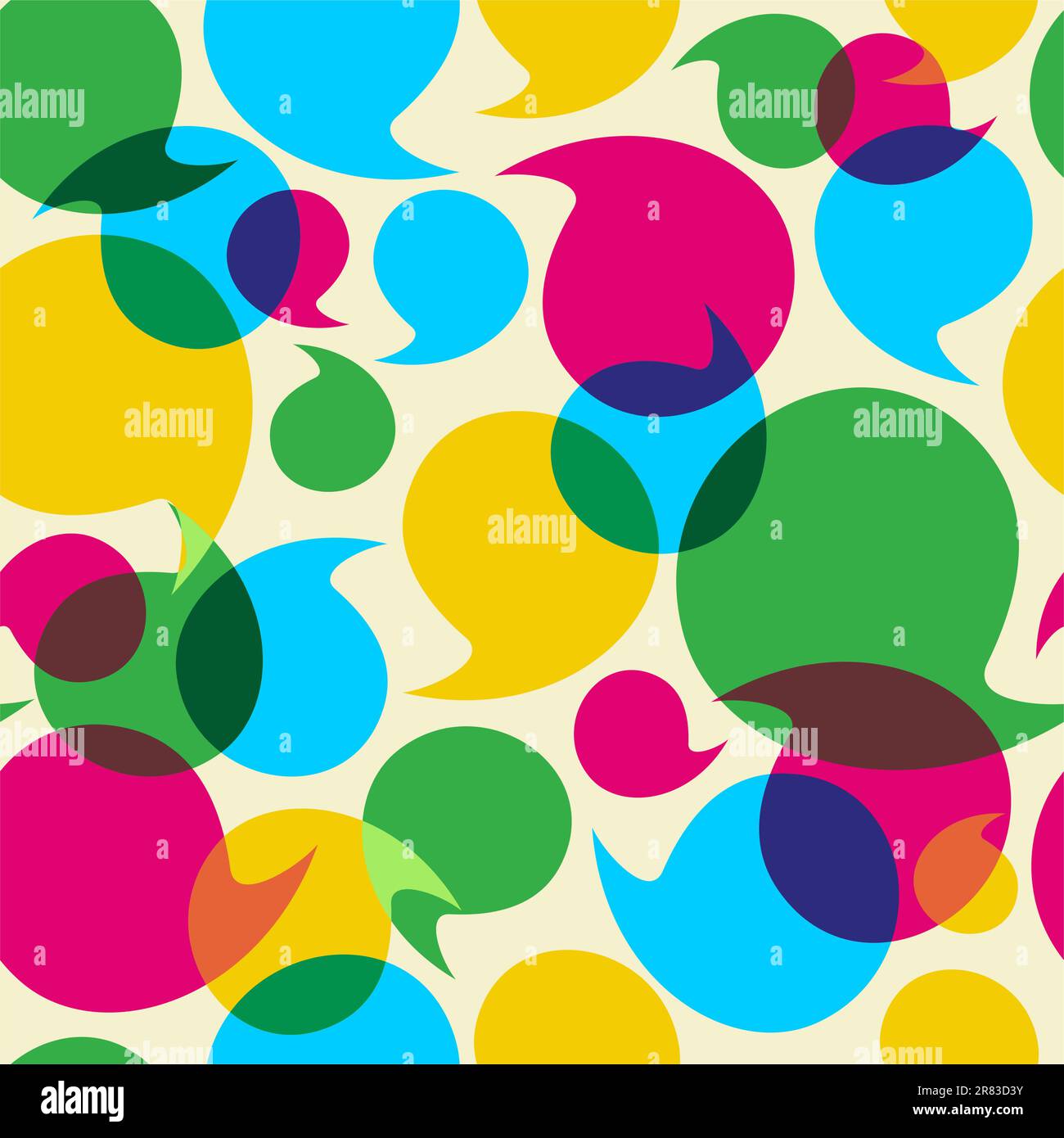 Colorful Social Media Speech Transparency Bubbles Seamless Pattern Background Vector File