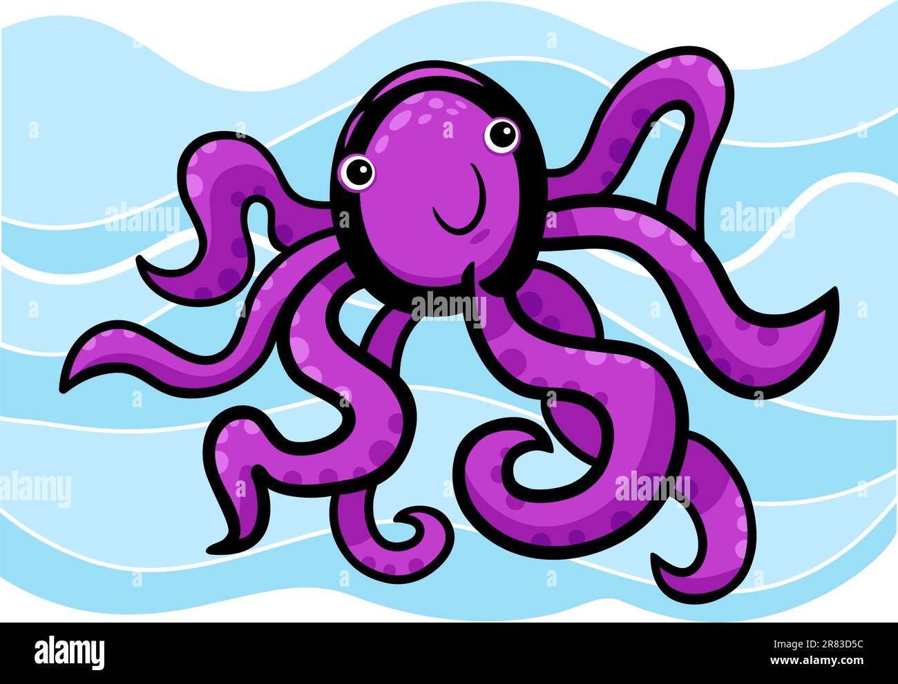 Cartoon illustration octopus in water hi-res stock photography and ...