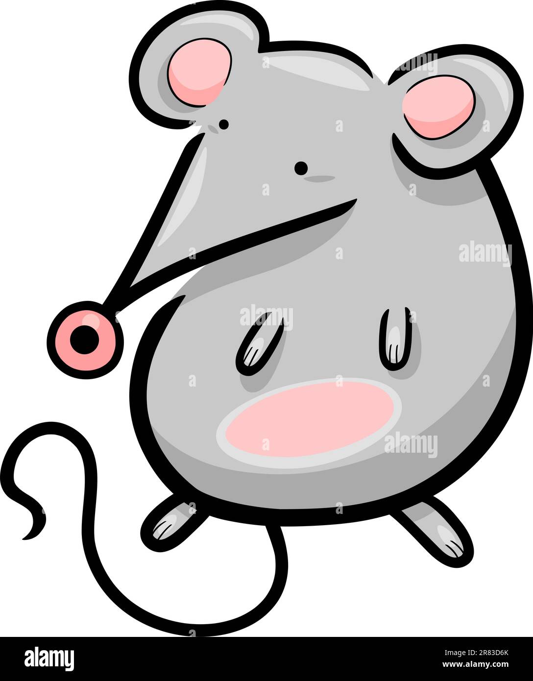 cartoon illustration of cute little gray mouse Stock Vector Image & Art ...