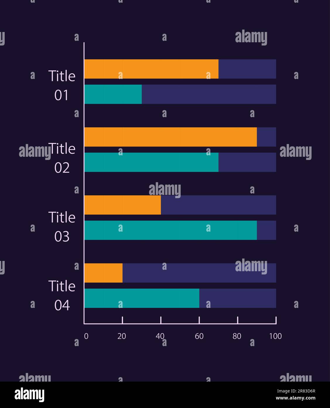 Clustered column infographic chart design template for dark theme Stock ...