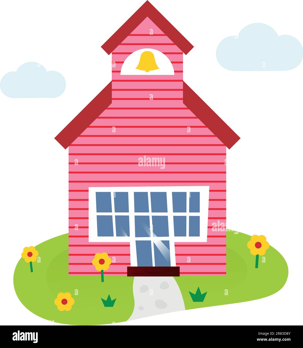 Schoolhouse. Vector cartoon Illustration Stock Vector Image & Art - Alamy