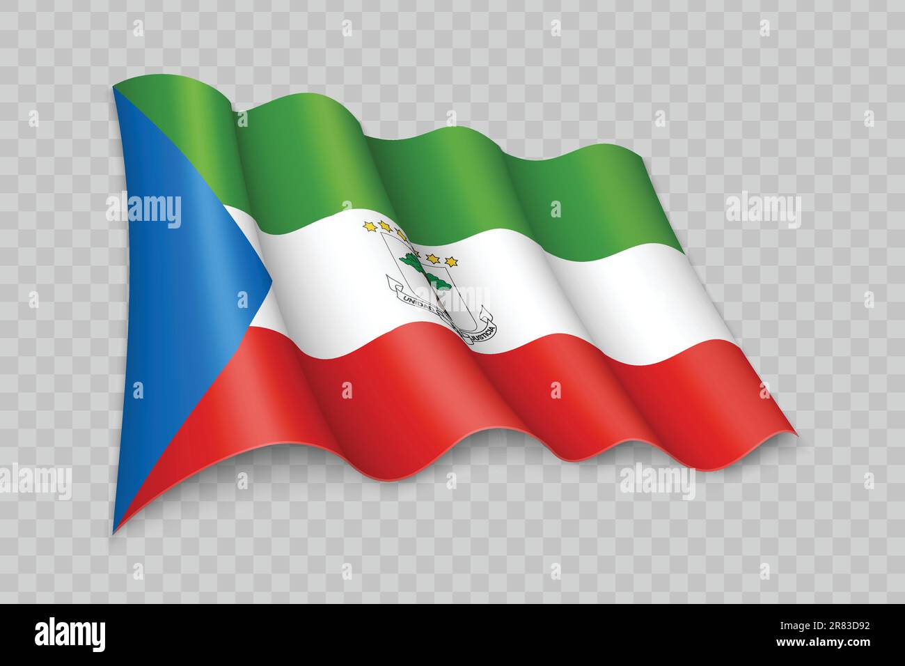 3D Realistic waving Flag of Equatorial Guinea on transparent background ...