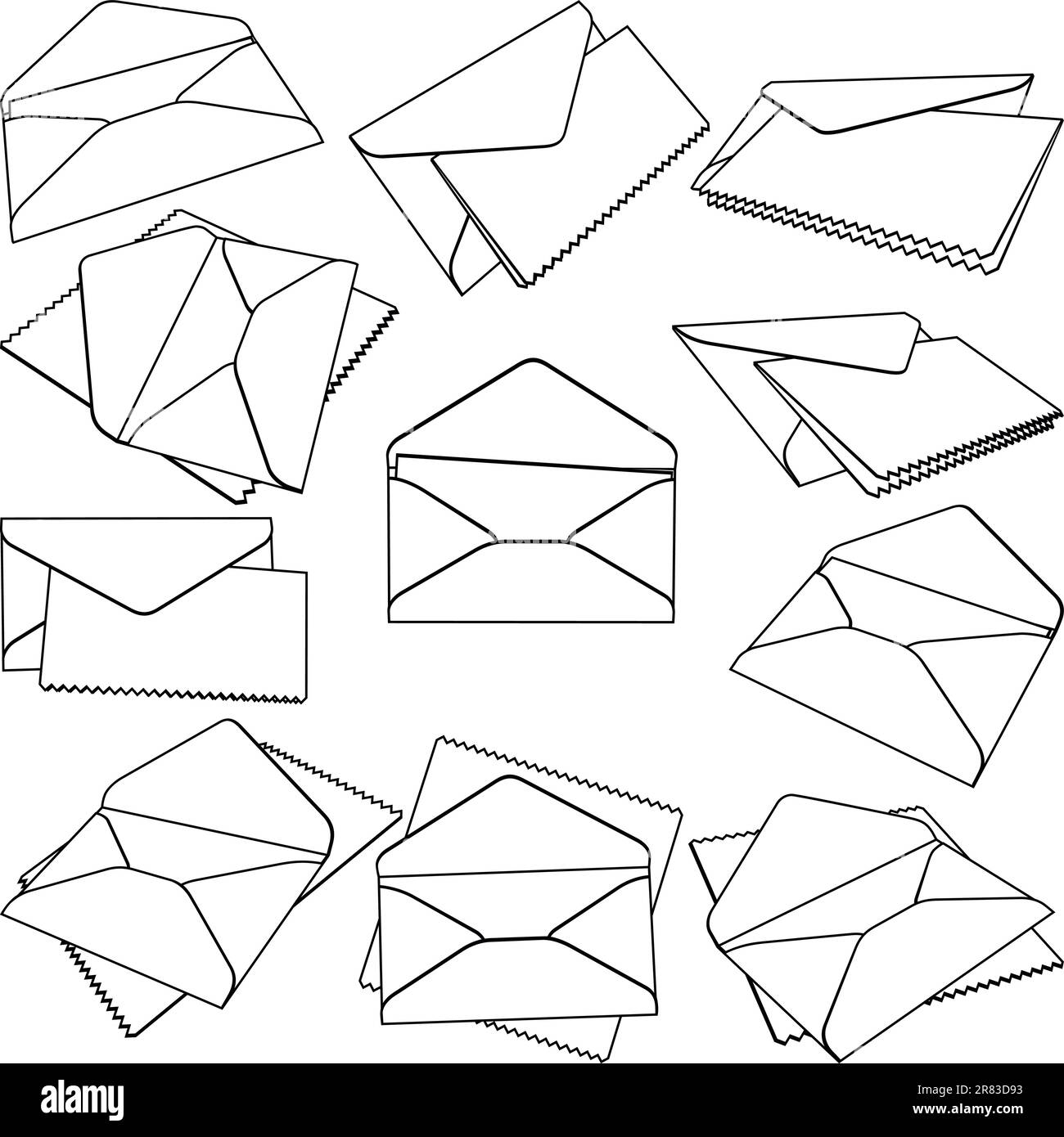 Set of open Envelopes. Vector Illustration Stock Vector Image & Art - Alamy