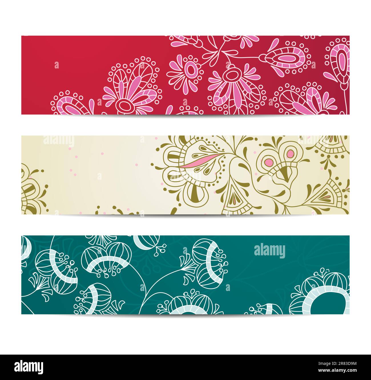 banner with floral pattern Stock Vector Image & Art - Alamy