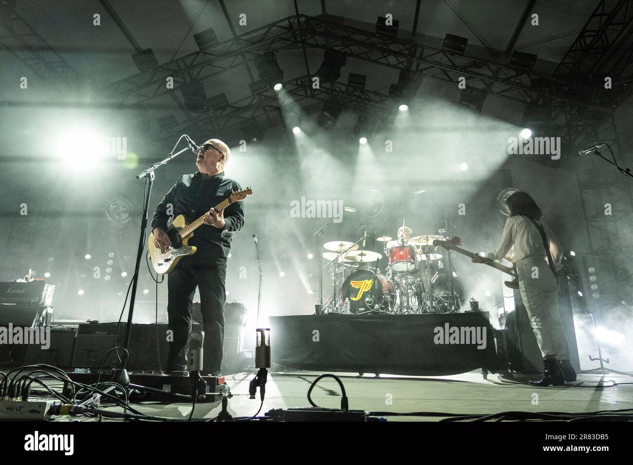 Black Francis, left, David Lovering, and Paz Lenchantin of the Pixies ...