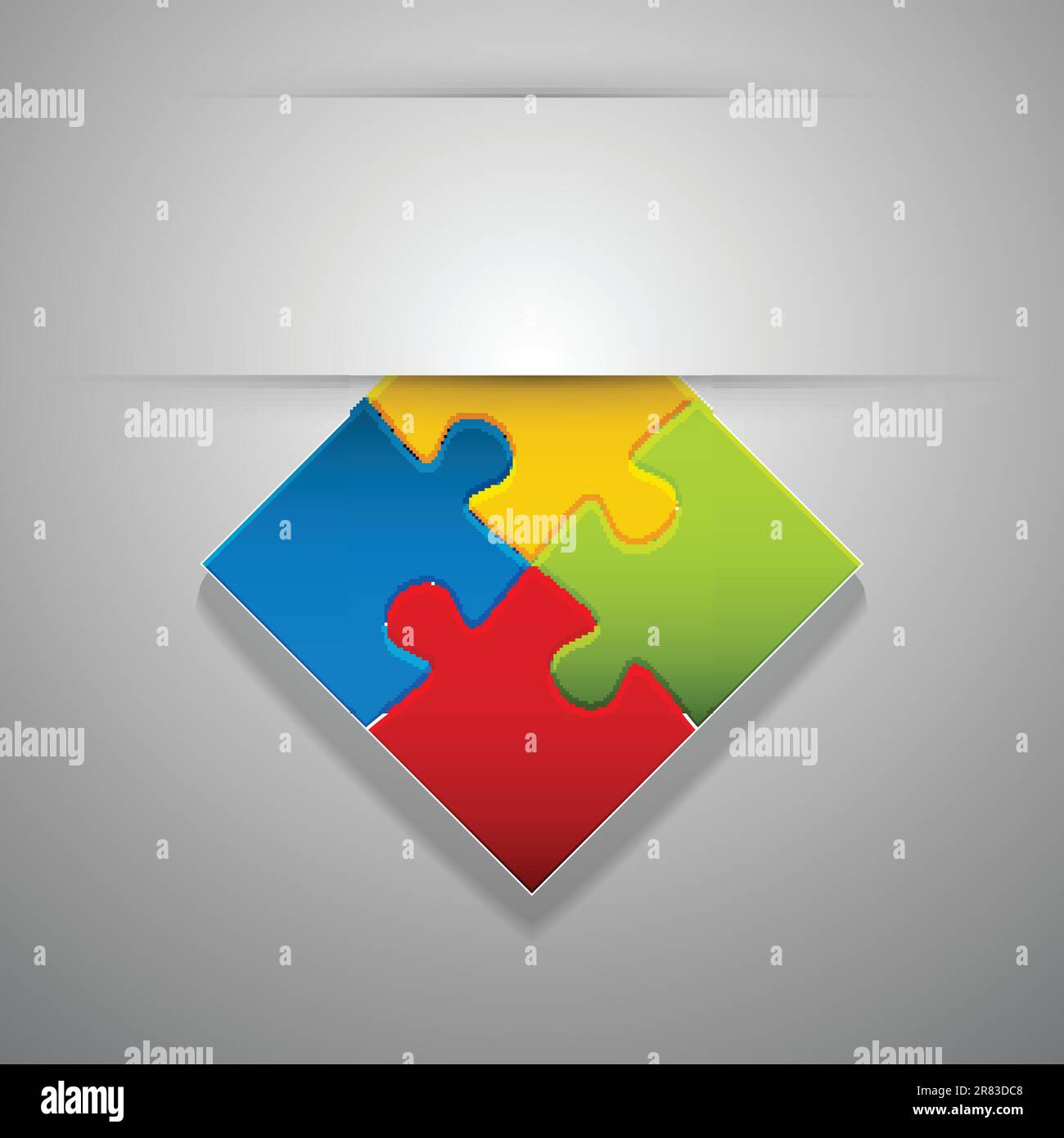 Attach colorful creative puzzle sticker. Vector illustration Stock ...