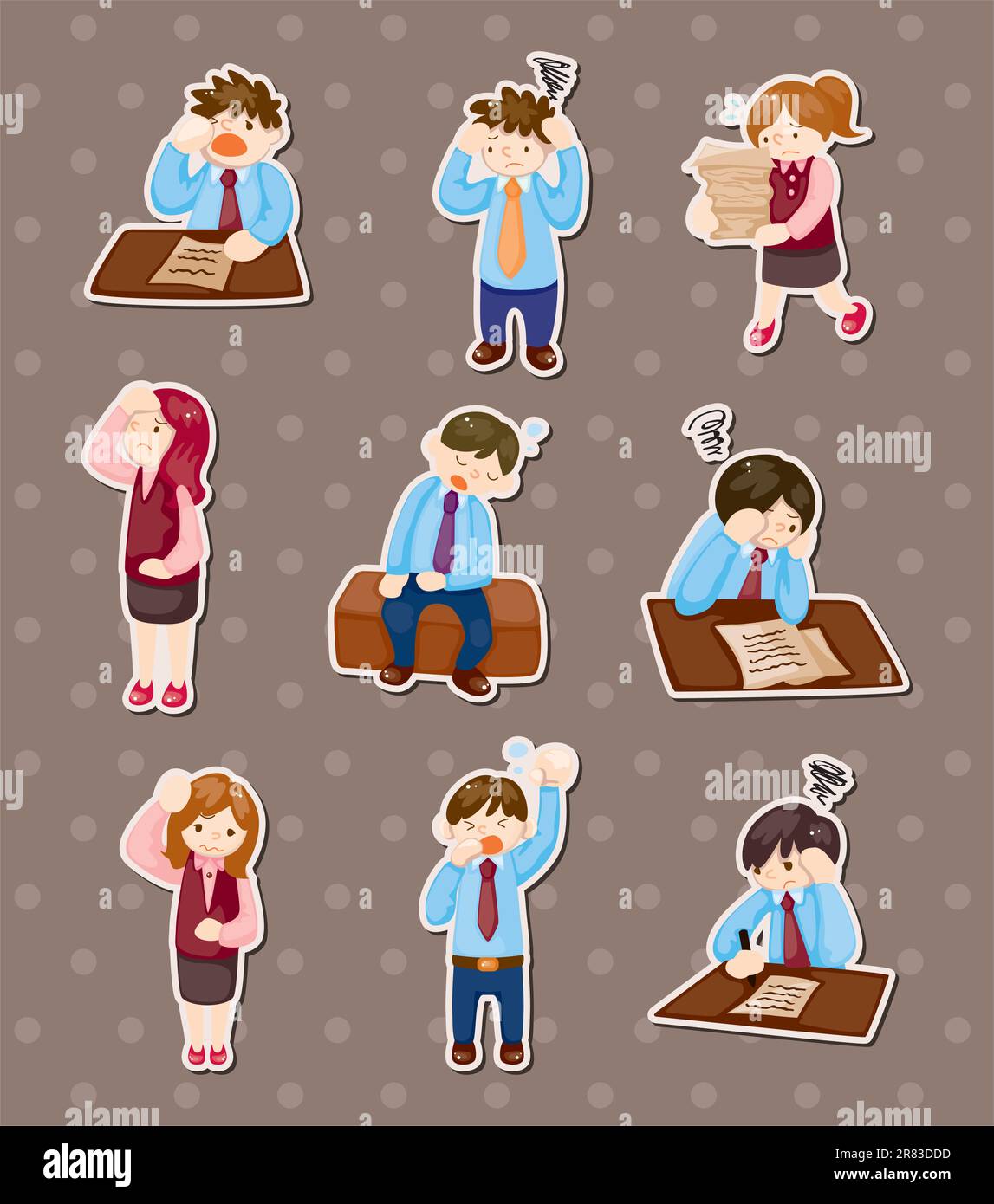 Tired man and women Stock Vector Images - Alamy