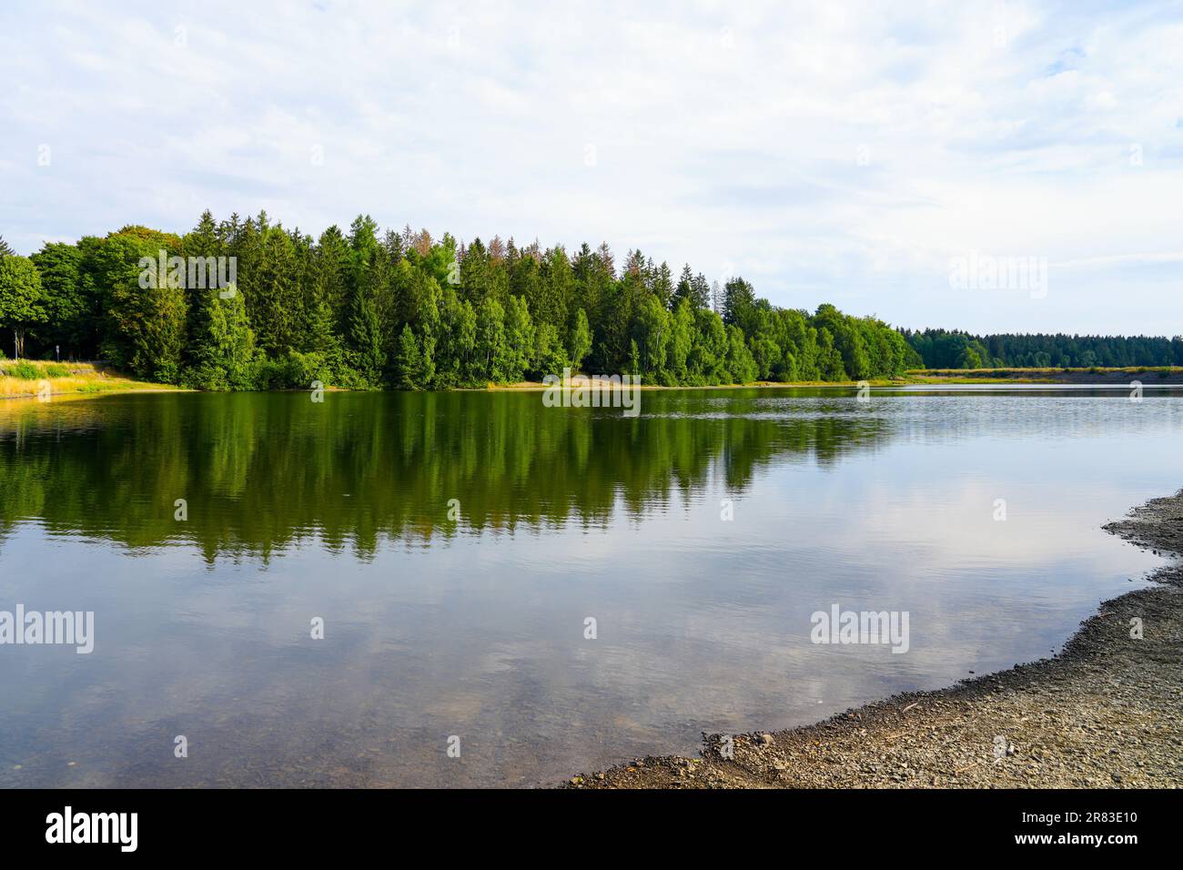Landscape at the Unterer Haus-Herzberger Teich. Nature at the lake near ...