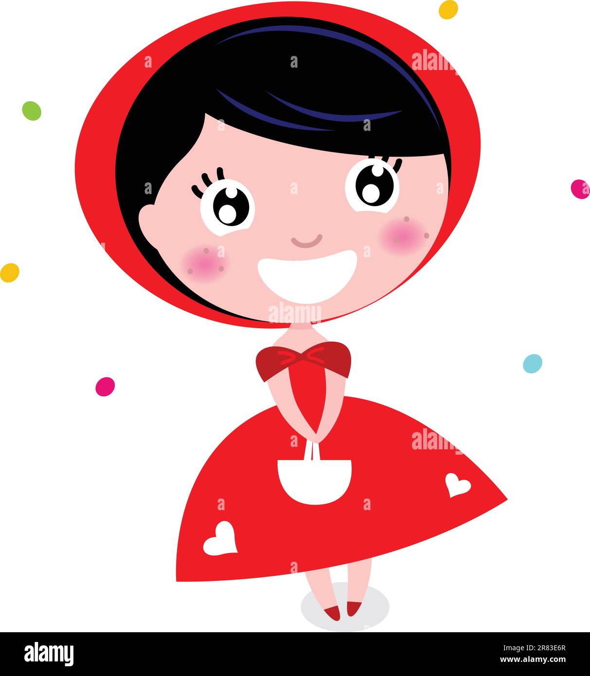 Cartoon red riding hood. Vector Illustration Stock Vector Image & Art ...