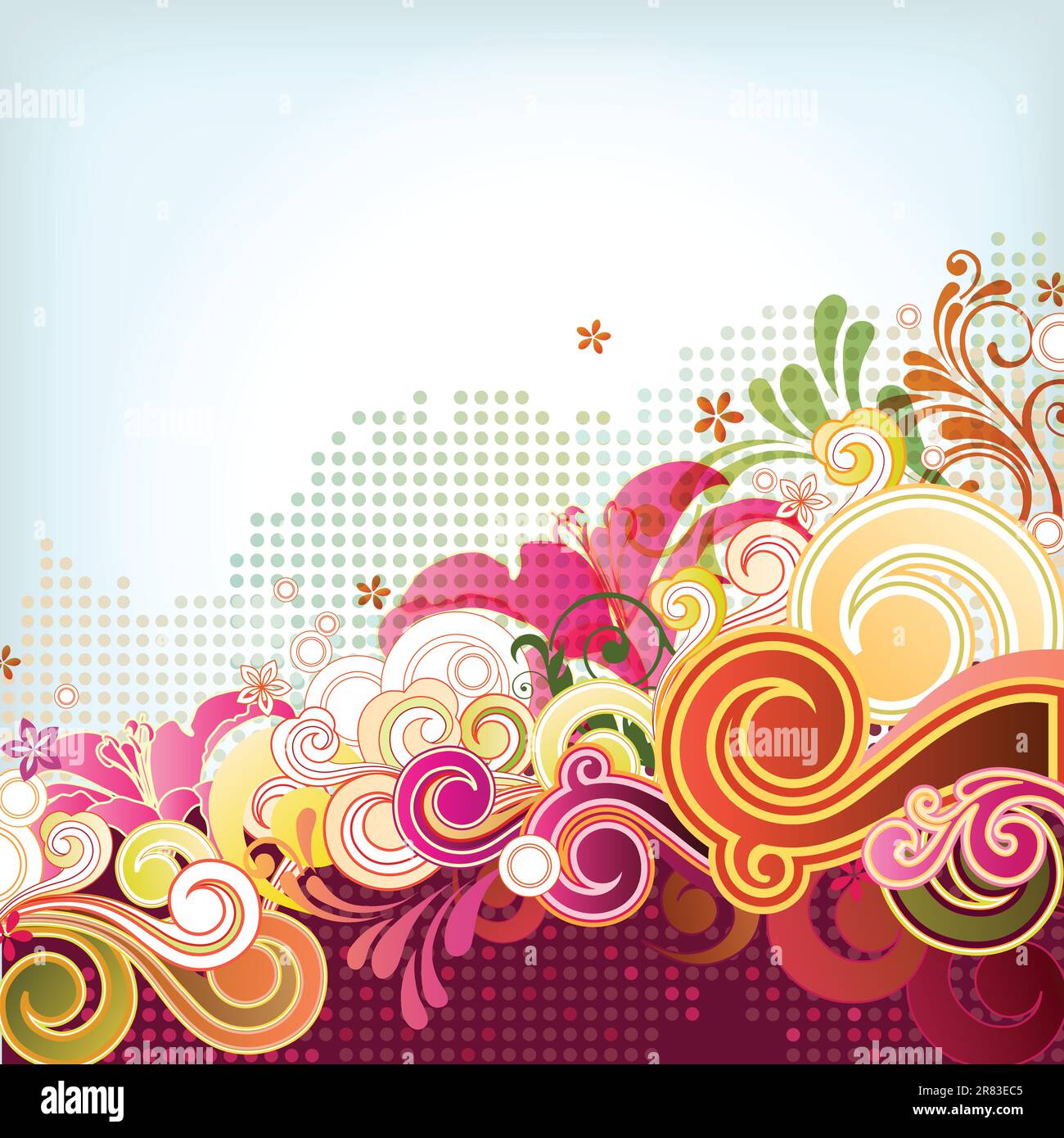 illustration drawing of floral background Stock Vector Image & Art - Alamy