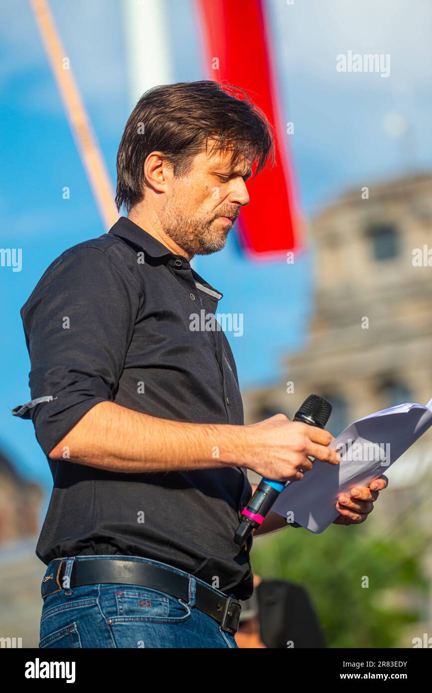 9 June 2023, Belgrade, Serbia, The actor Nenad Hadzi Maricic addressed ...
