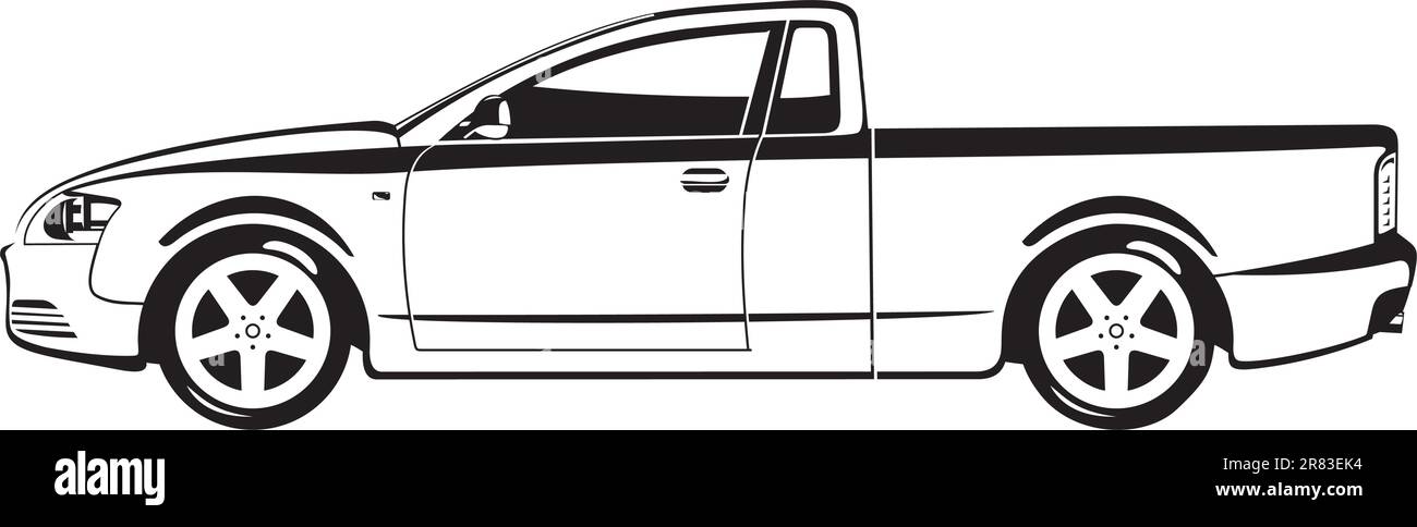 black and white illustration of pick-up Stock Vector Image & Art - Alamy