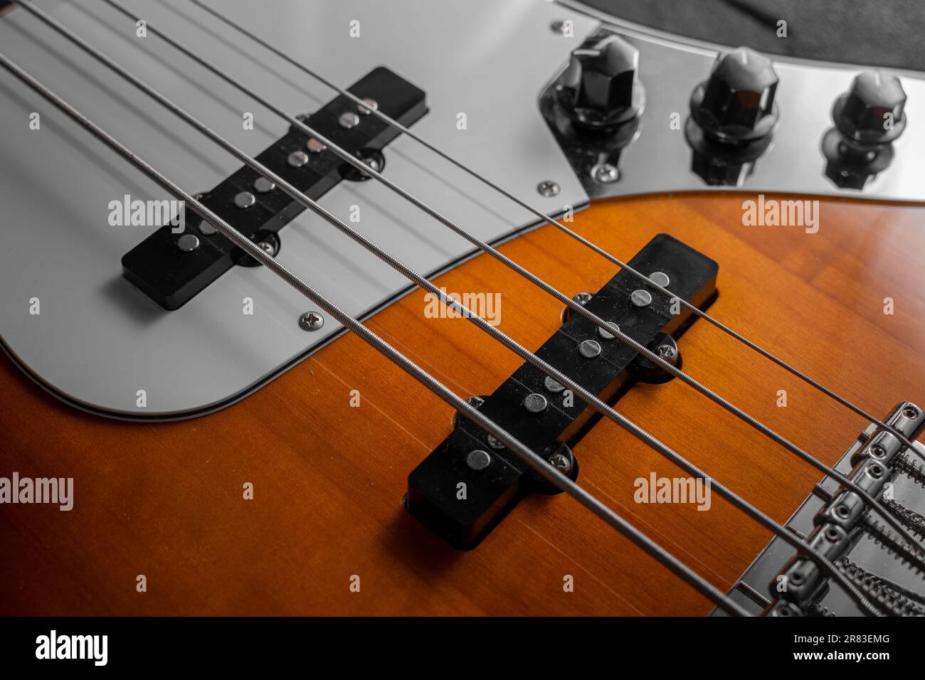 Close Up Photograph of Natural Vintage Electric Guitar Stock Photo - Alamy