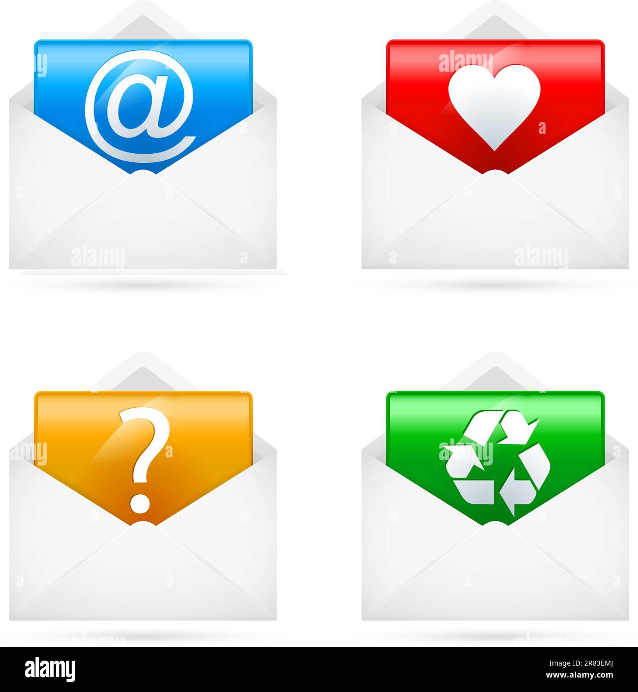 Set of E-mail icons. Illustration on white background Stock Vector ...