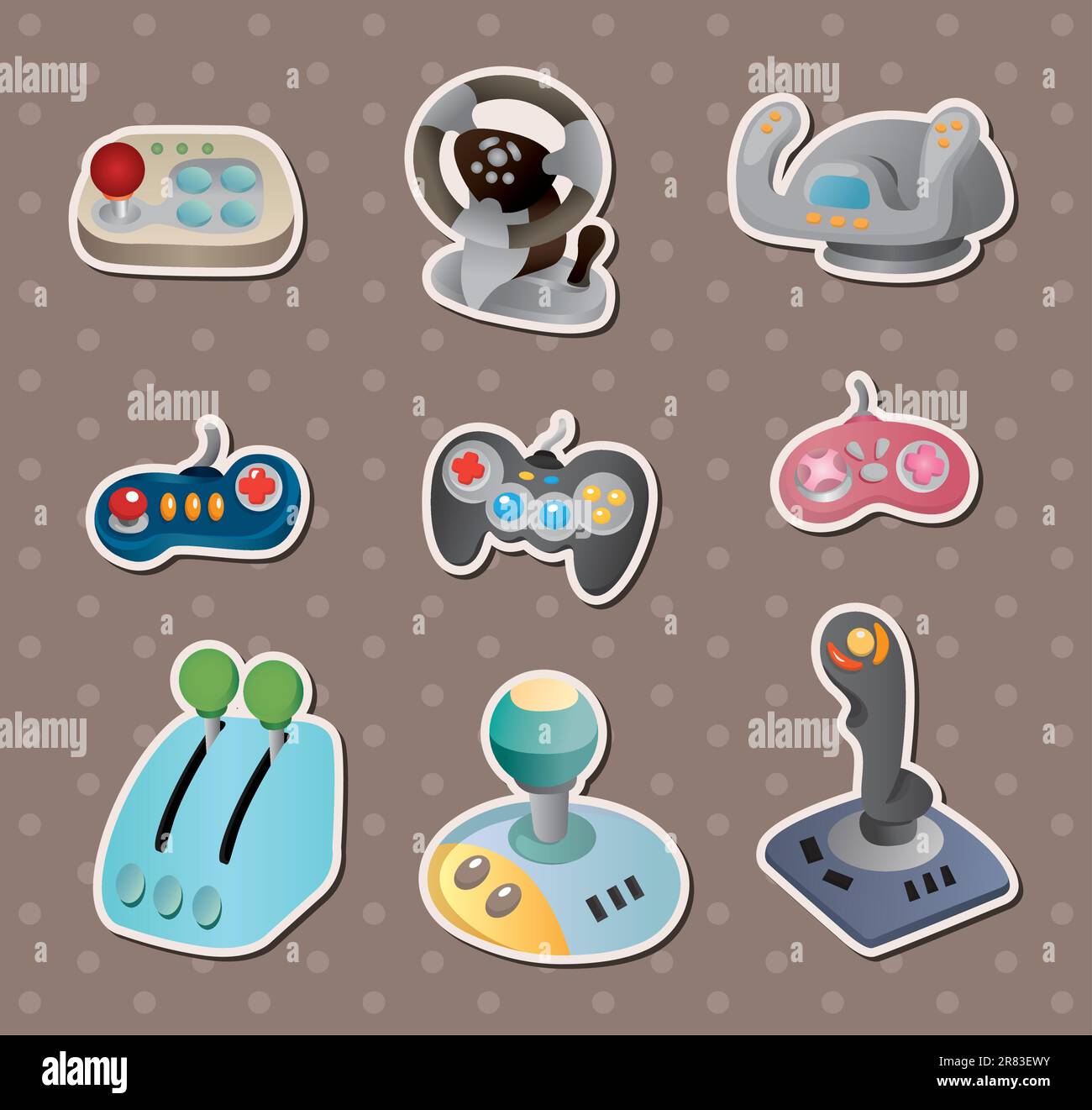 cartoon game joystick stickers Stock Vector Image & Art - Alamy