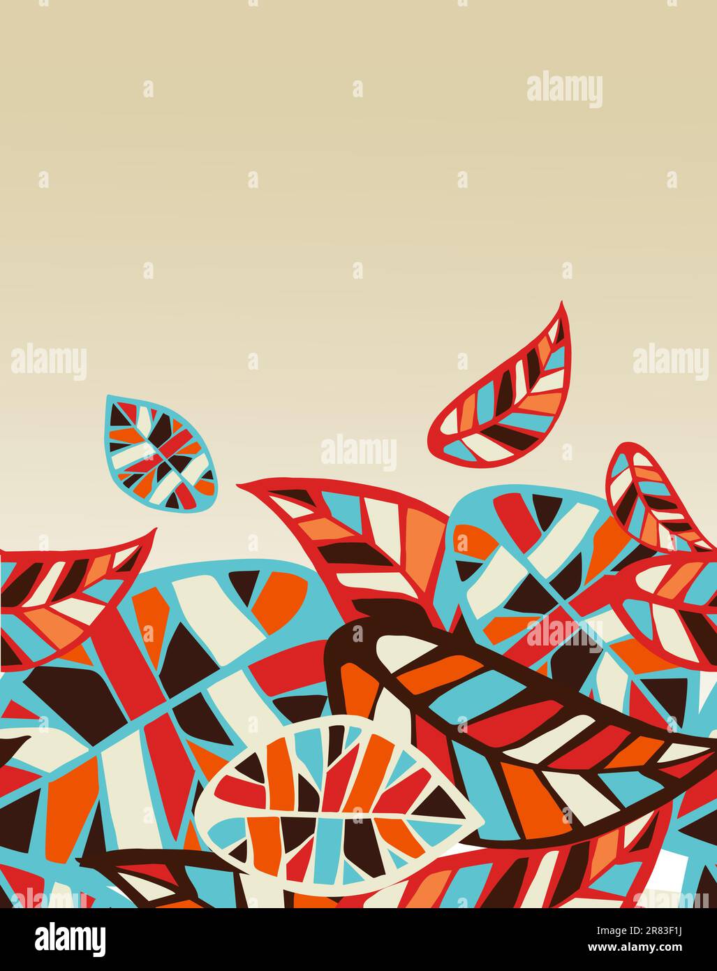 Abstract Colorful Leaves Background Vector File Layered For Easy Manipulation And Coloring