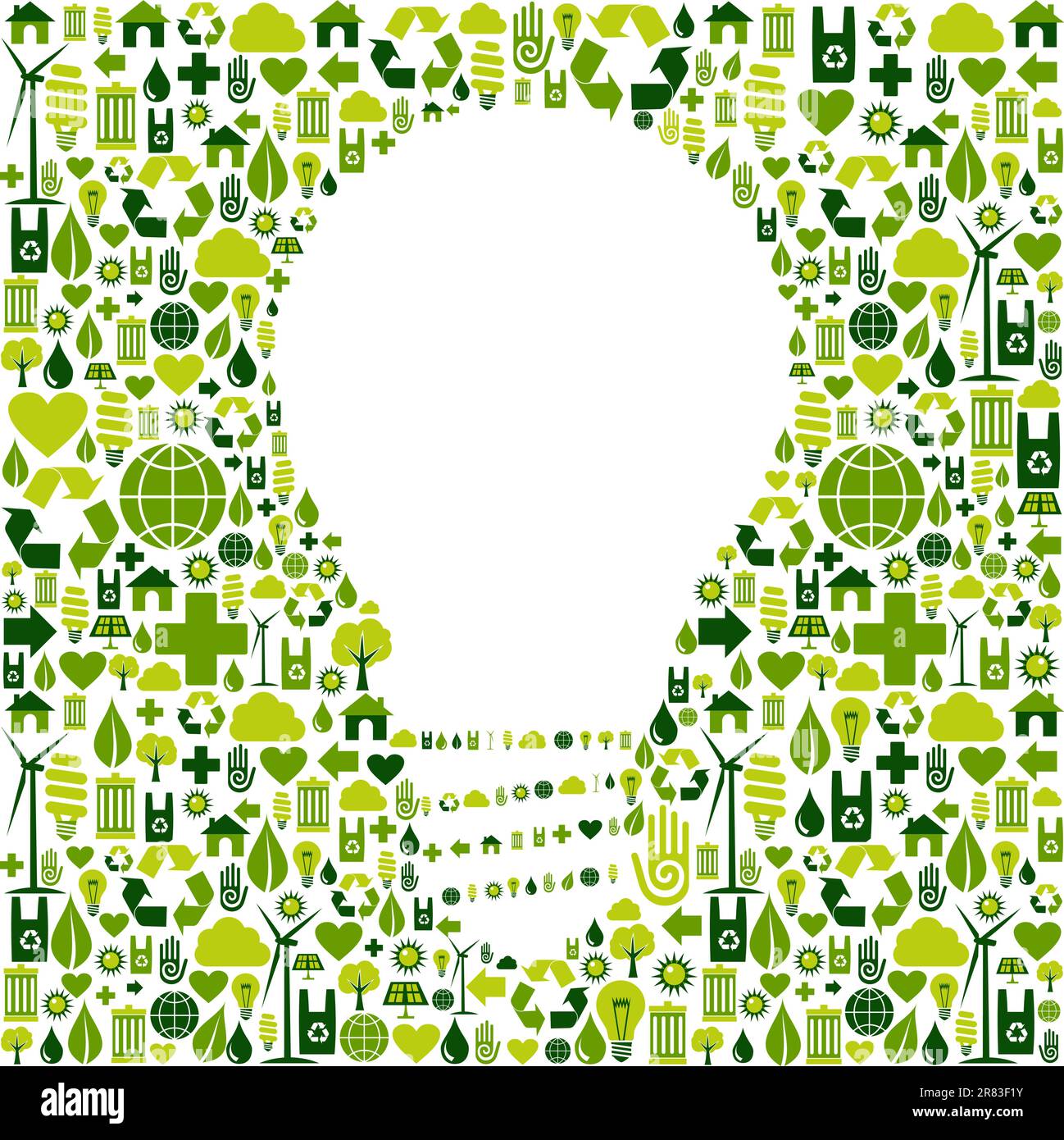 Ideas about eco friendly actions. Green icons in light bulb symbol ...