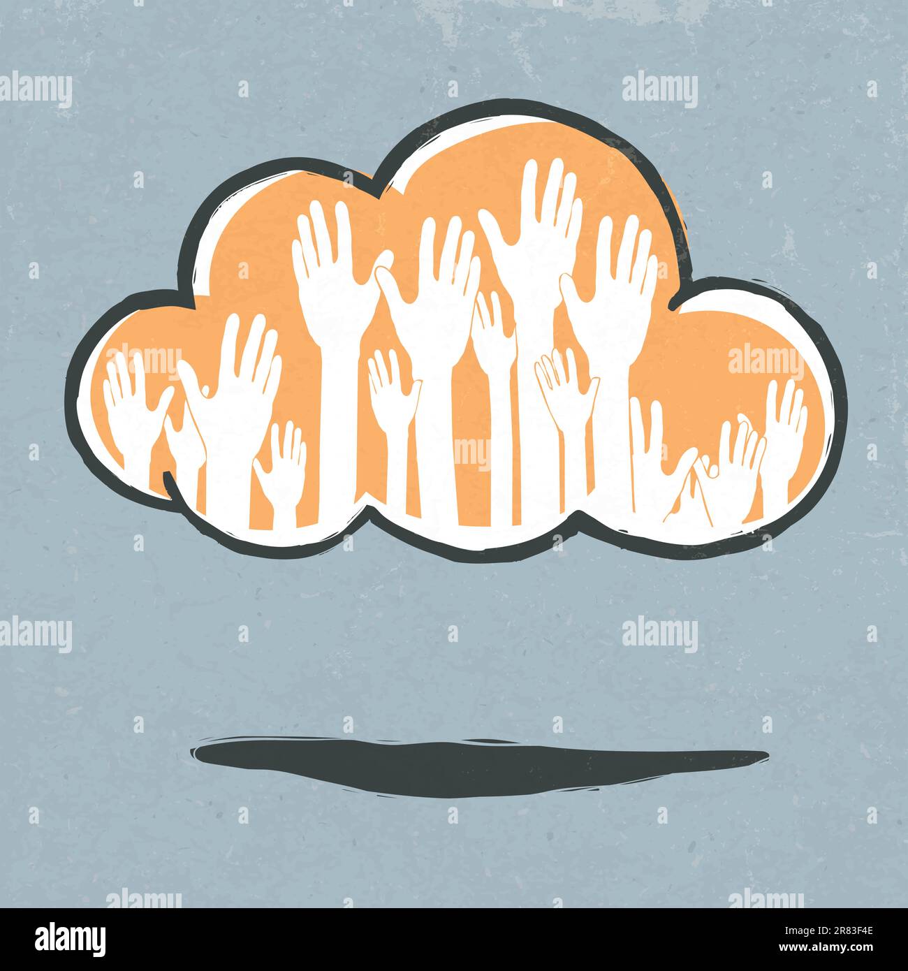 Cloud hands. Hand-drawn vector illustration, EPS10 Stock Vector Image ...