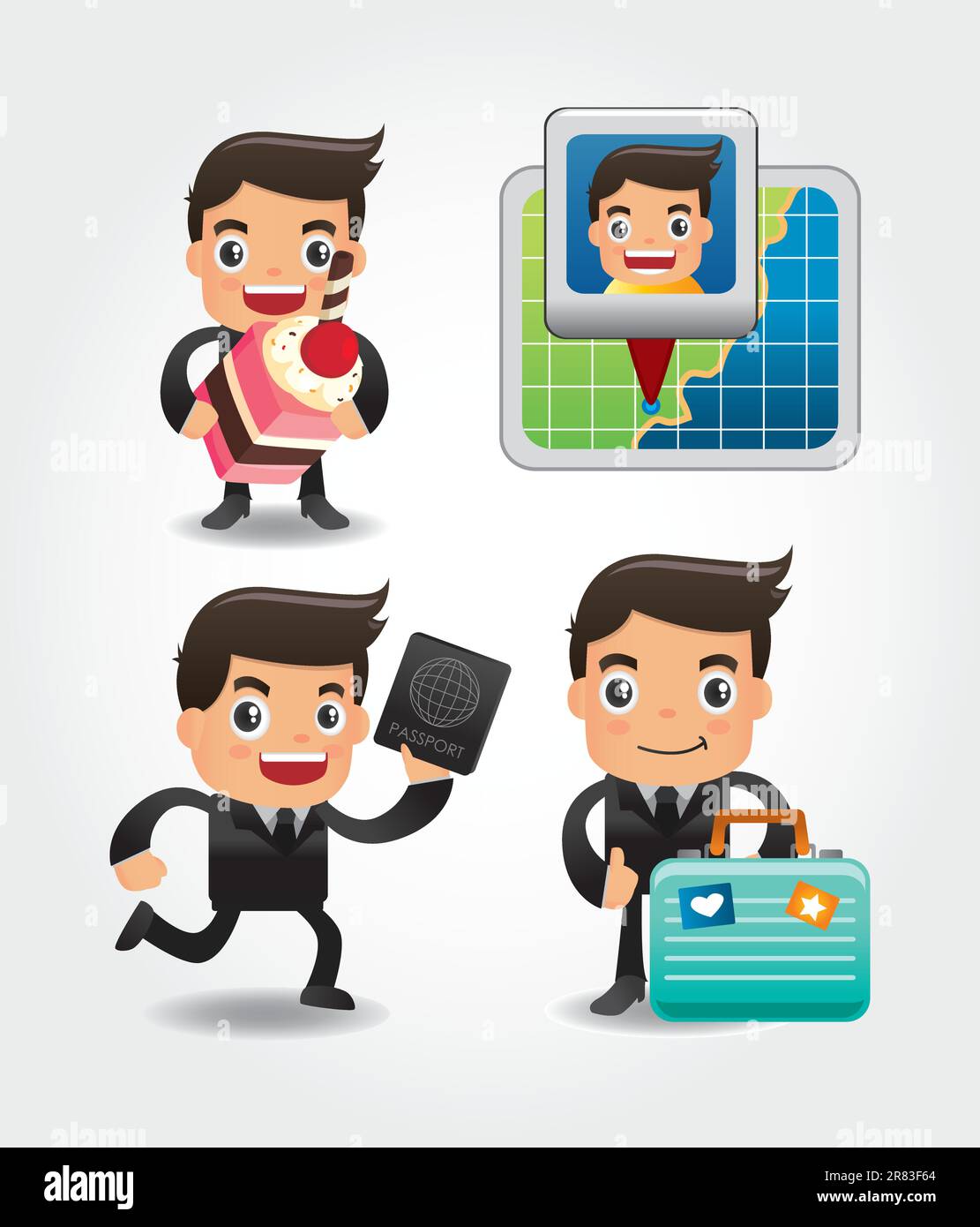 set of funny cartoons of office worker Stock Vector Image & Art - Alamy