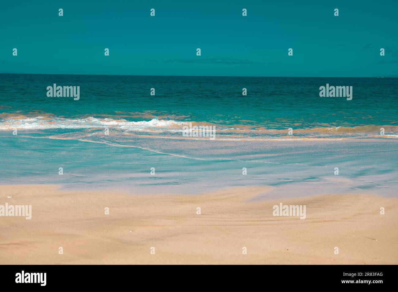 Sea background, nature of tropical summer beach with rays of sun light ...