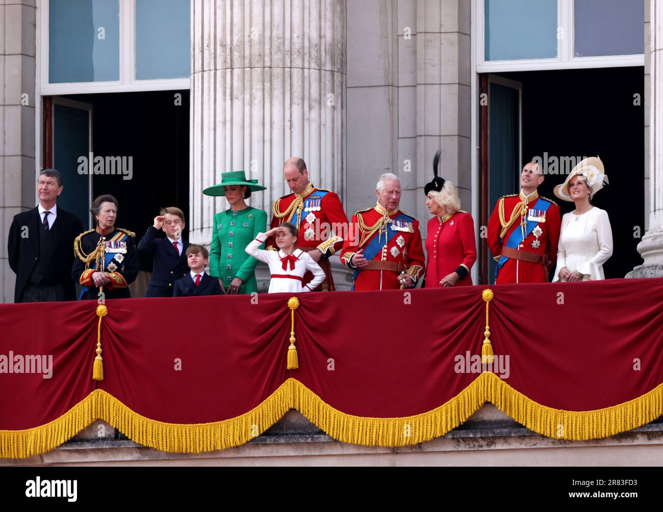 The Royal Family (from left), Vice-Admiral Timothy Laurence, Princess ...