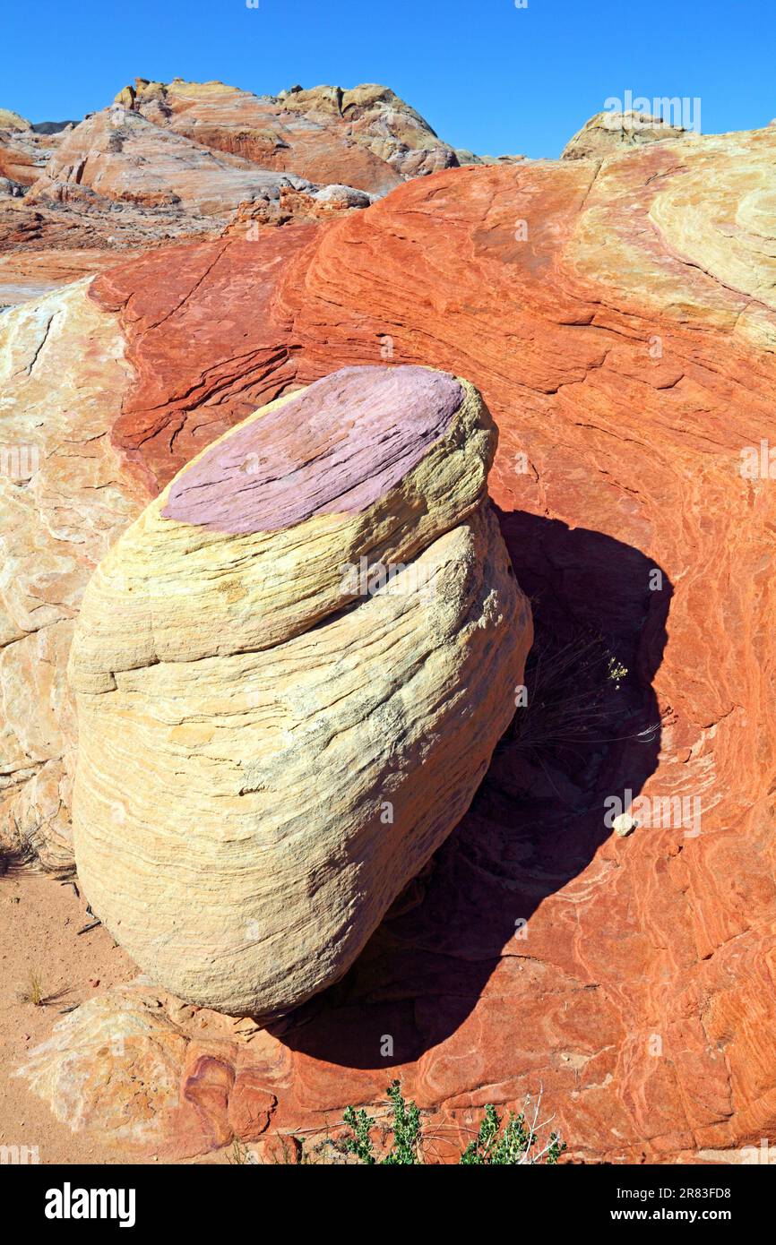 Coloured sandstone formation, Valley of Fire State Park, Nevada, USA ...