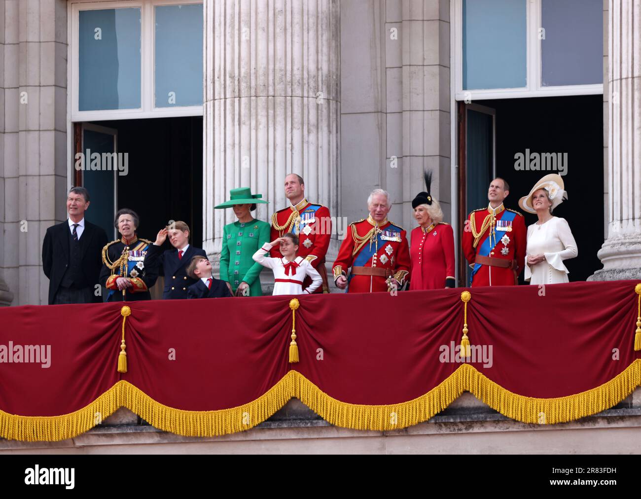 The Royal Family (from left), Vice-Admiral Timothy Laurence, Princess ...