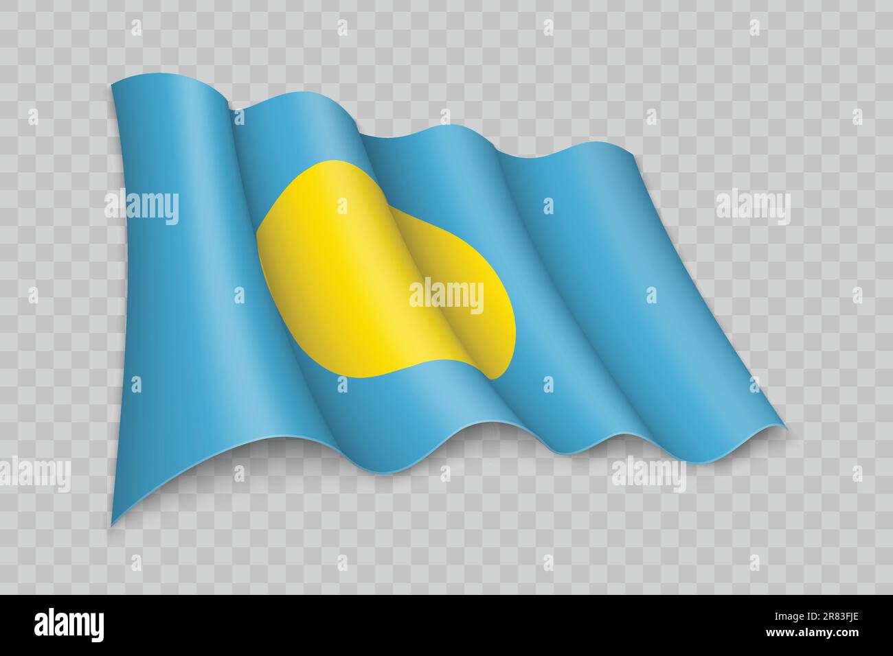 3D Realistic waving Flag of Palau on transparent background Stock Vector Image & Art - Alamy
