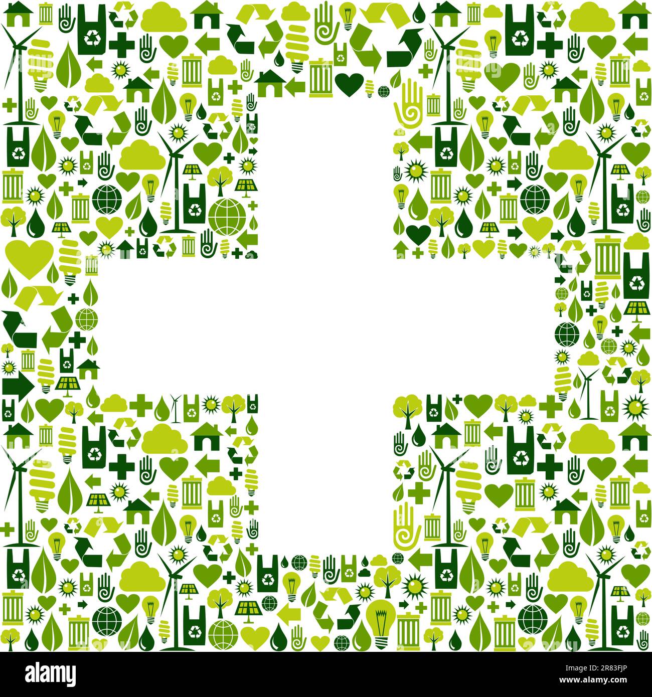 Green icons set in plus shape background. Vector file available Stock ...