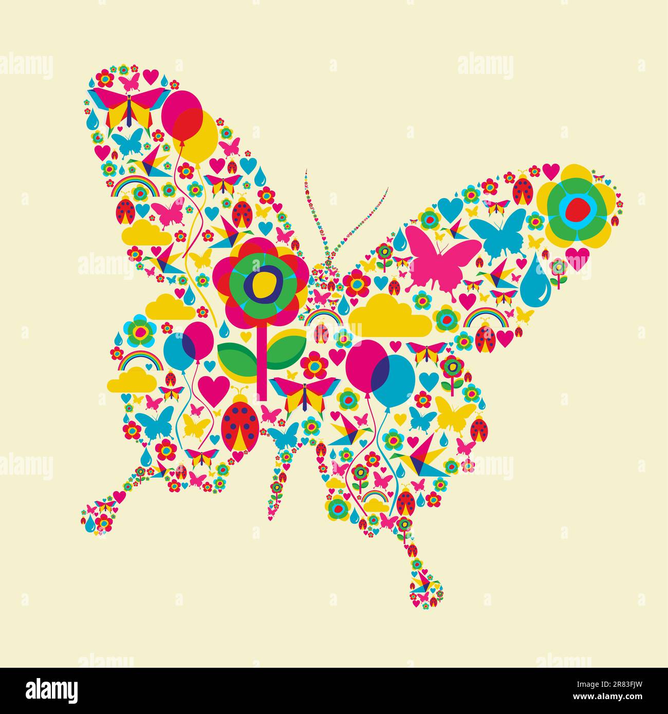 Happy spring time butterfly composition. Vector file available Stock ...