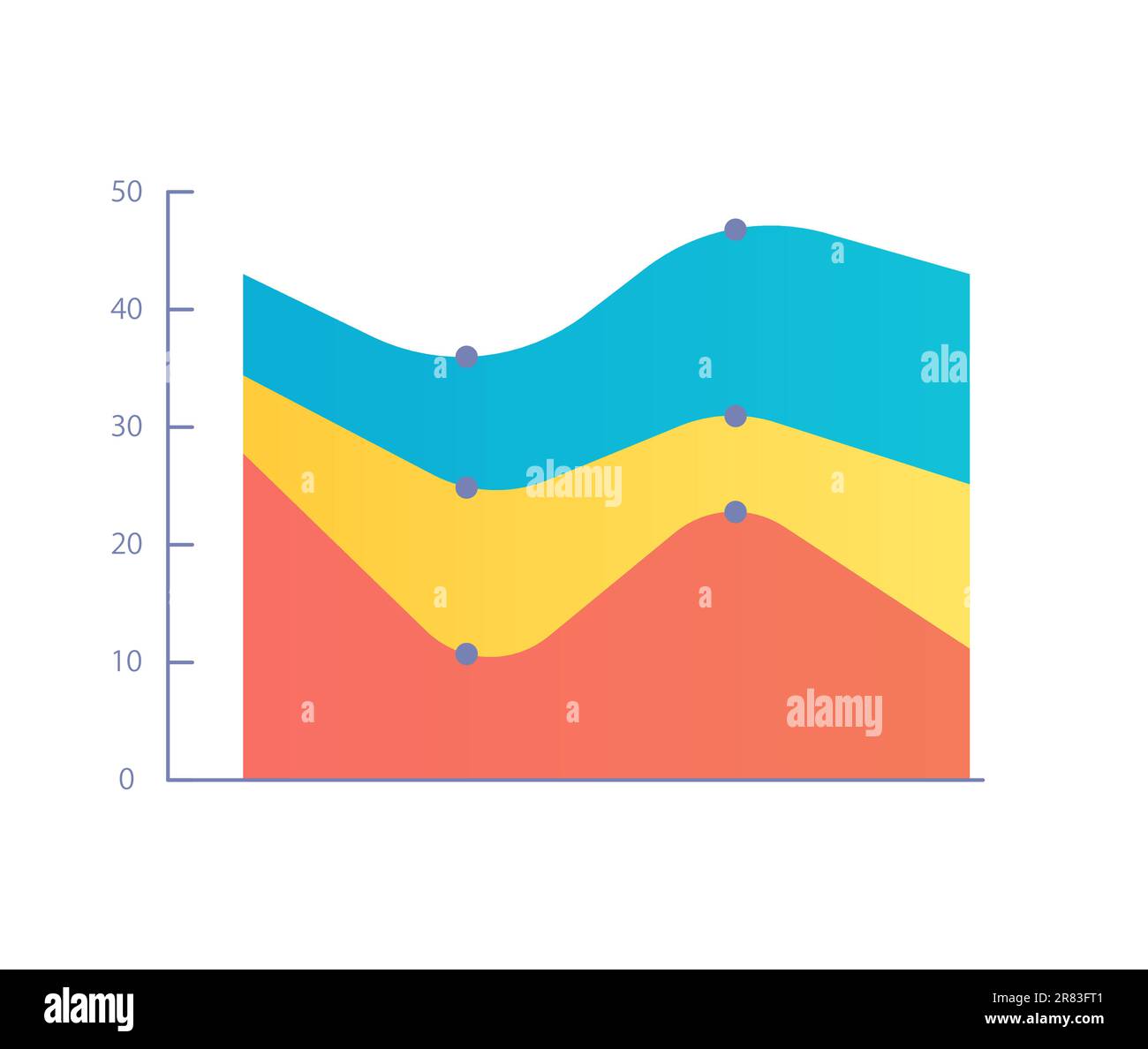 Layered area infographic chart design template with three options Stock ...