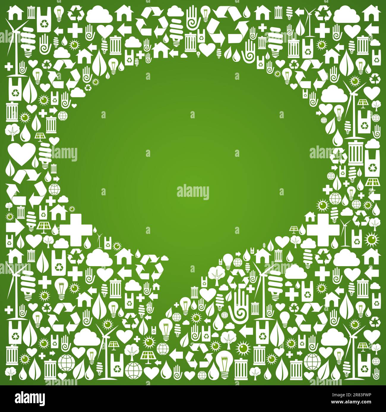 Social media talk bubble over green icon background. Vector file ...