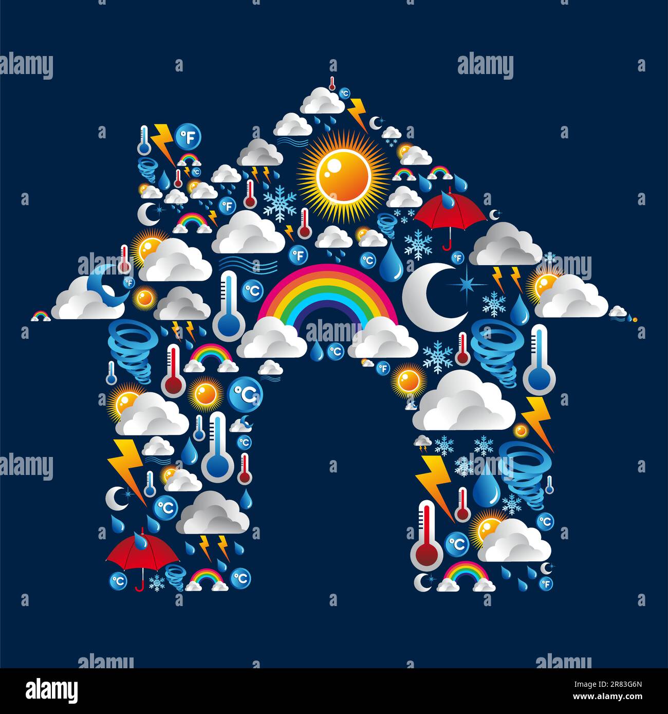 Windy weather with house Stock Vector Images - Alamy