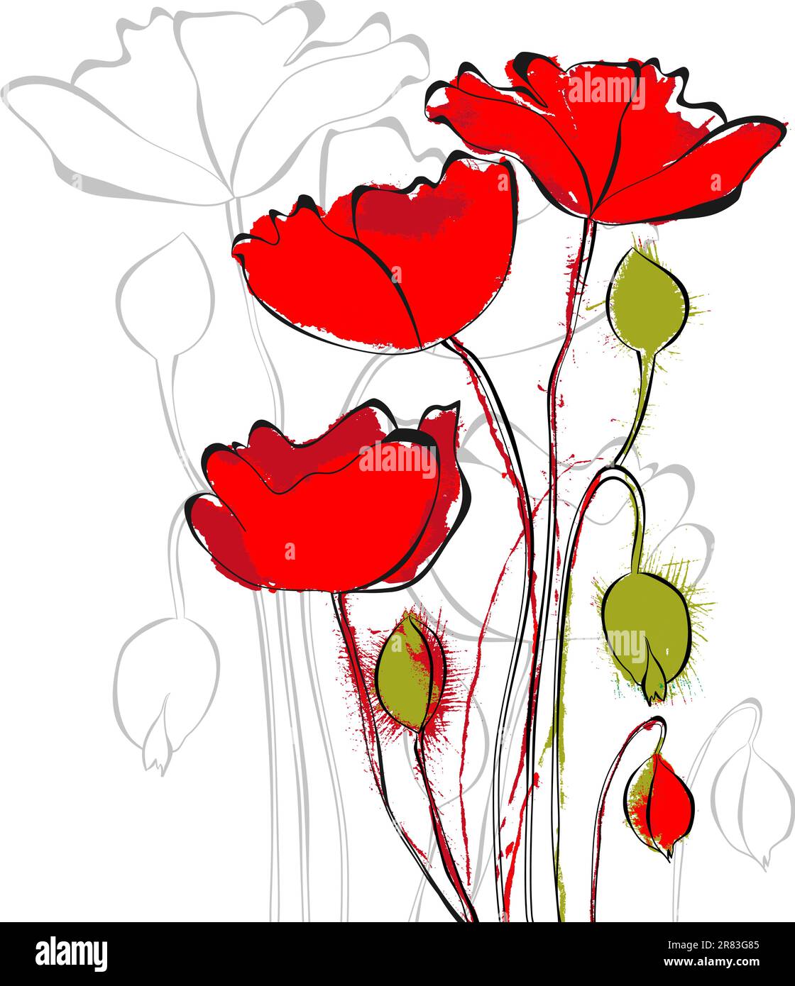 Poppy image Stock Vector Images - Alamy