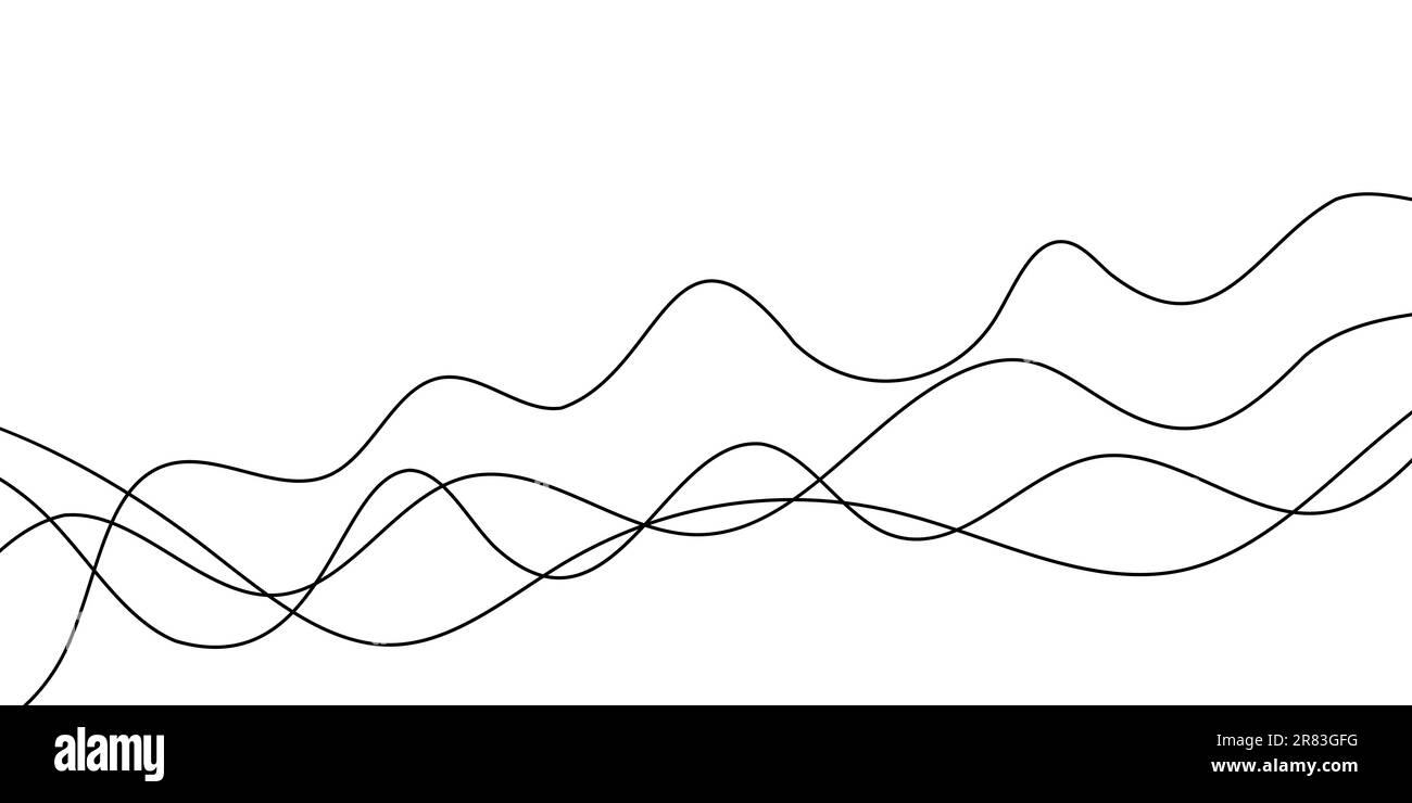 Wavy thin line abstract background. Vector illustration Stock Vector ...