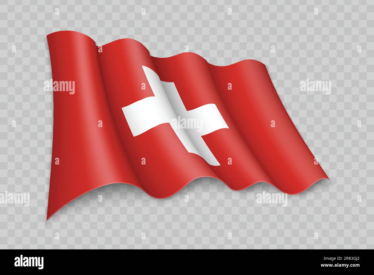 3D Realistic waving Flag of Switzerland on transparent background Stock ...