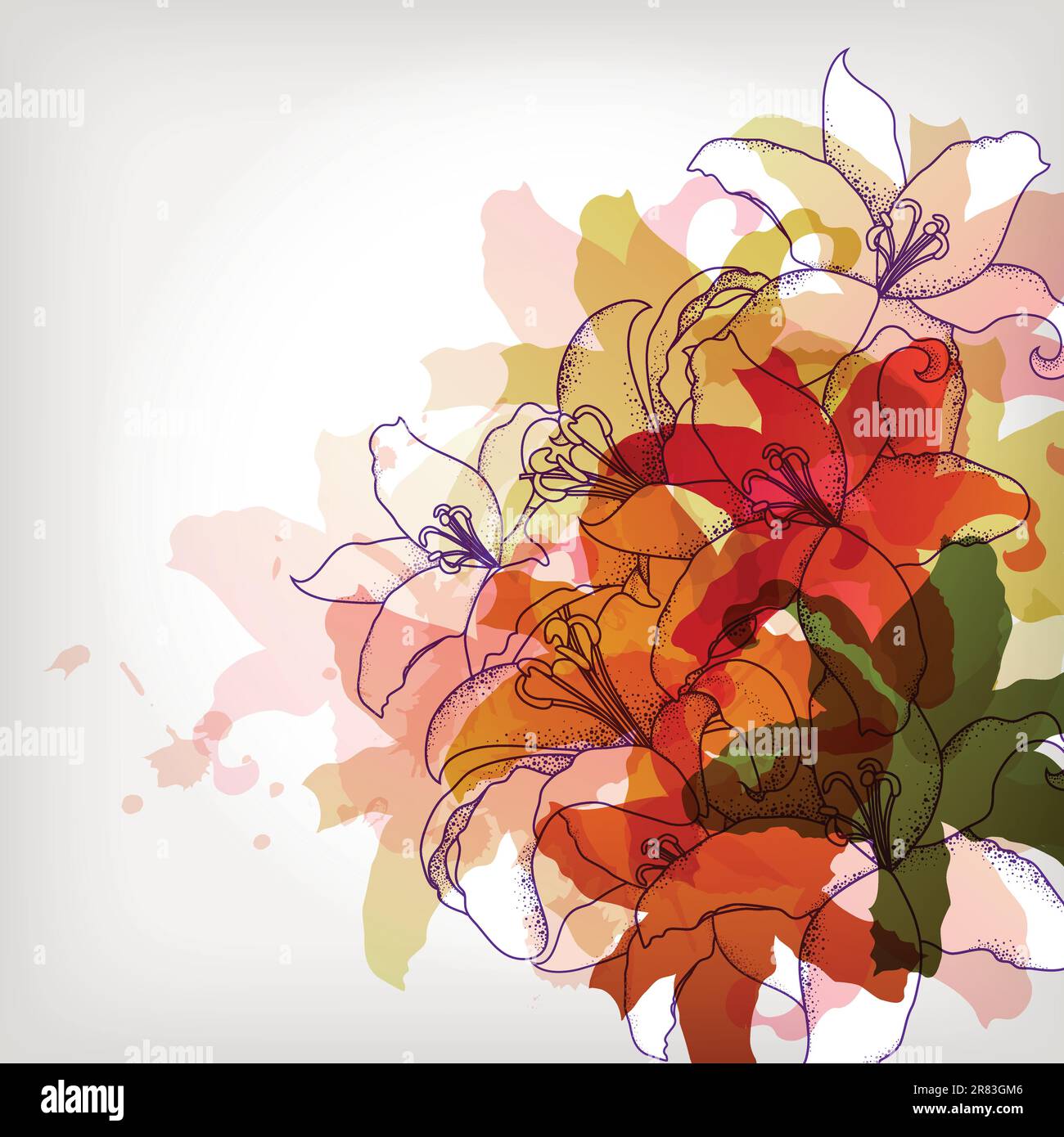 illustration drawing of floral background Stock Vector Image & Art - Alamy