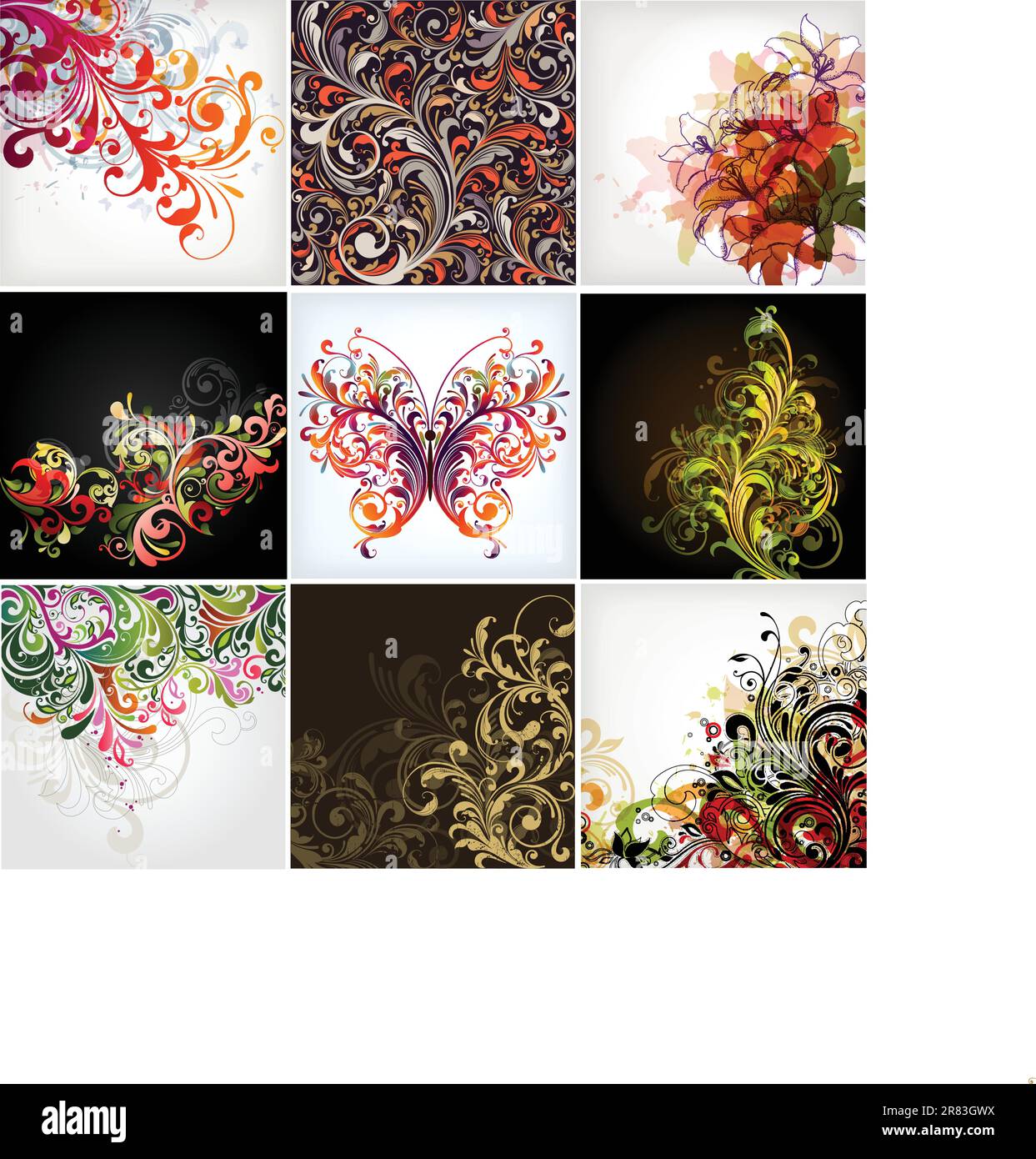 illustration drawing of floral background Stock Vector Image & Art - Alamy