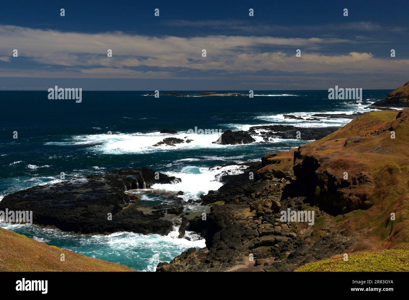 The South coast of Phillip Island in Victoria, Australia, faces the ...