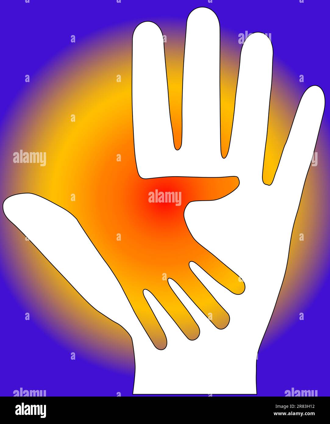 On beautiful background, are made two hands. The Vector Stock Vector ...