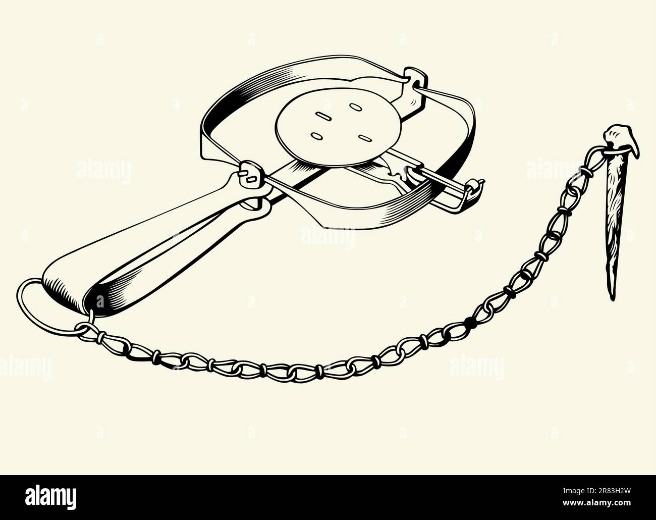 Animal trapping on the chain on color background Stock Vector Image ...